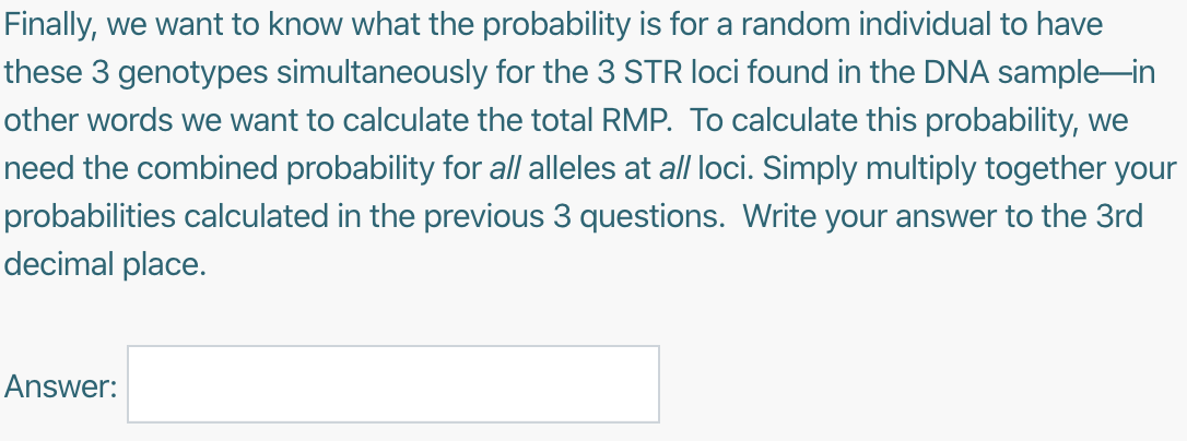 Solved Here Is An Example Using 3 Codis Str Results Dna