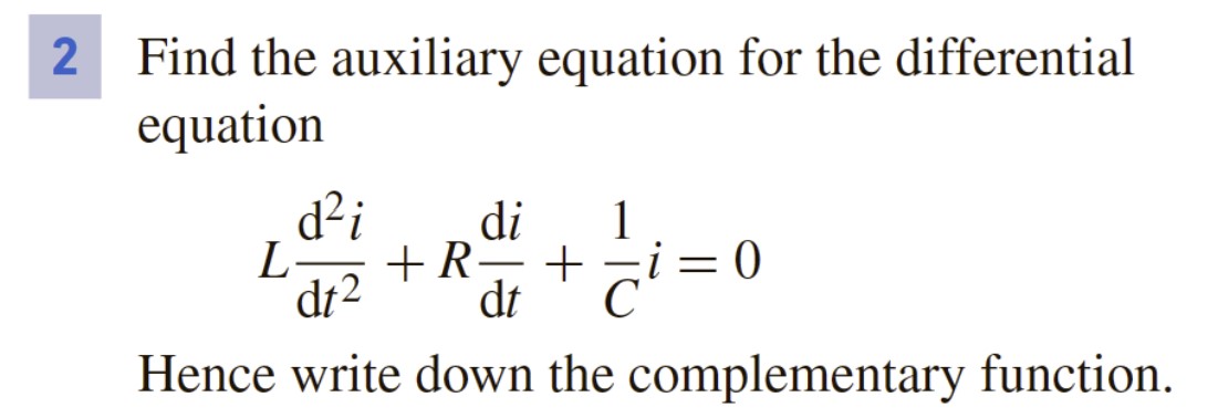 Solved Find the auxiliary equation for the differential | Chegg.com