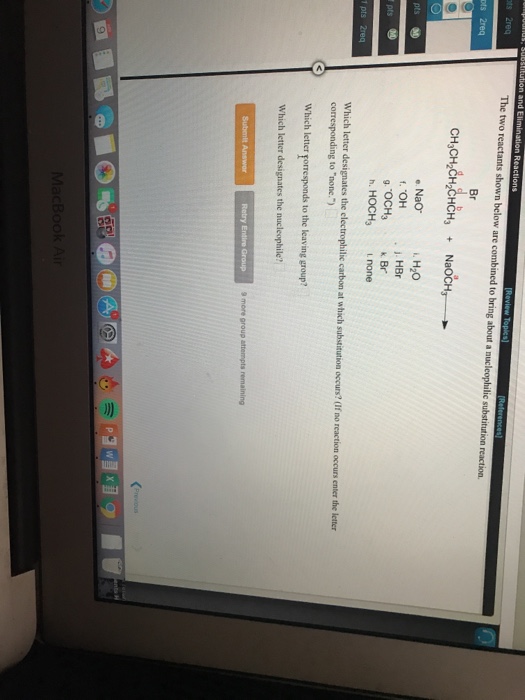 Solved on and E Reactions Review Topics) The two reactants | Chegg.com
