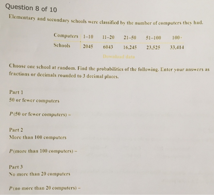 Solved Elementary and secondary schools were classified by | Chegg.com