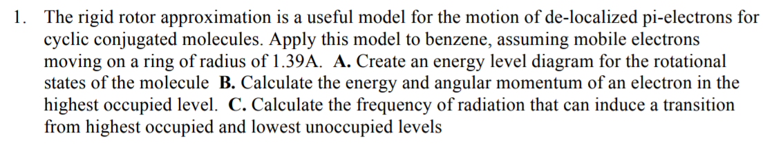 Solved The rigid rotor approximation is a useful model for | Chegg.com