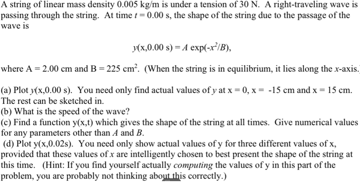 Solved A string of linear mass density 0.005 kg/m is under a | Chegg.com