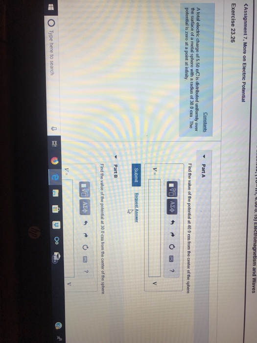 Solved gnetism and Waves KAssignment 7, More on Electric | Chegg.com