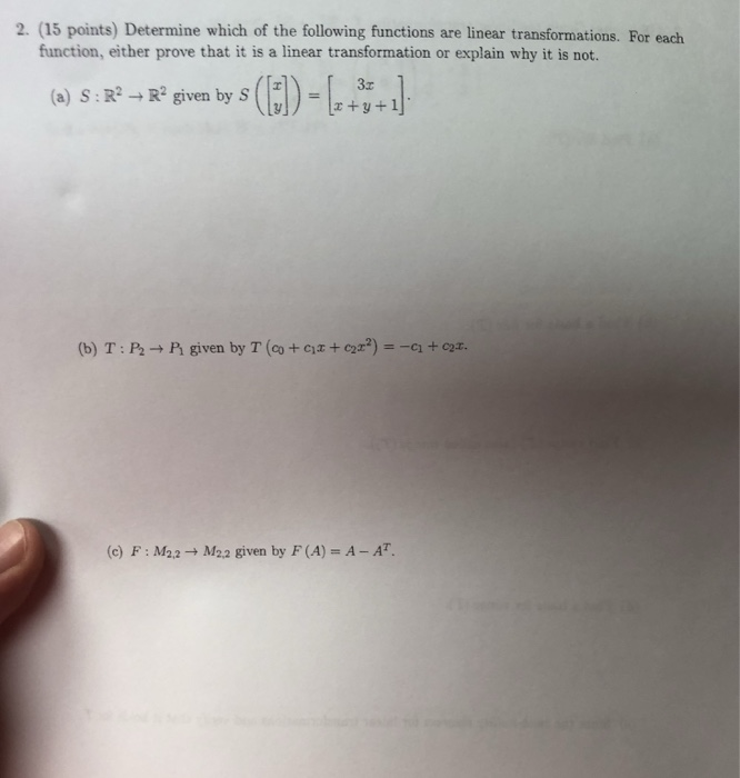 Solved 2. (15 points) Determine which of the following | Chegg.com