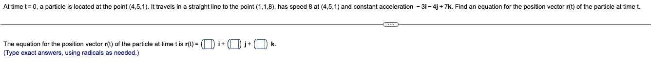 Solved The equation for the position vector r(t) of the | Chegg.com
