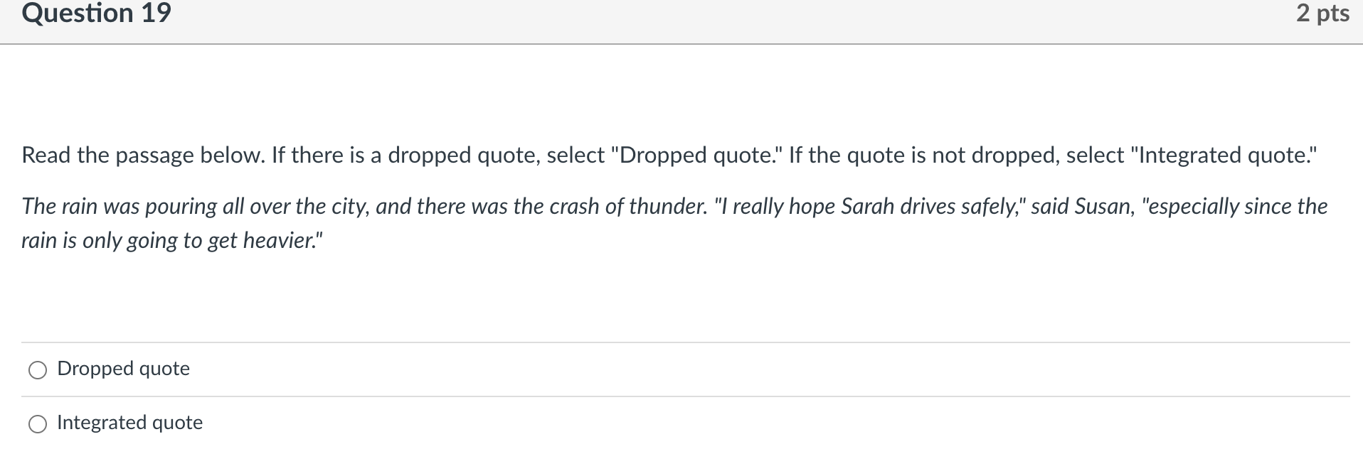 Solved Read the passage below. If there is a dropped quote, | Chegg.com