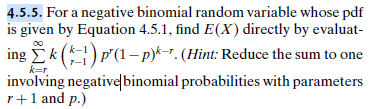 Solved 4.5.5. For a negative binomial random variable whose | Chegg.com