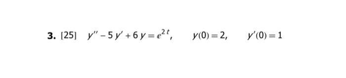Solved Solve using Laplace transform y" - 5y + 6y = e^2t, | Chegg.com