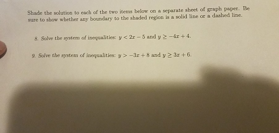 Solved Shade the solution to each of the two items below on | Chegg.com