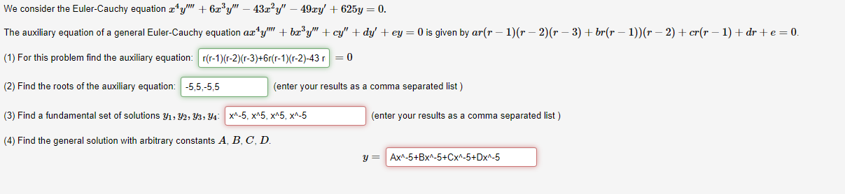 Solved We consider the Euler-Cauchy equation z^y'"' +62"y" – | Chegg.com