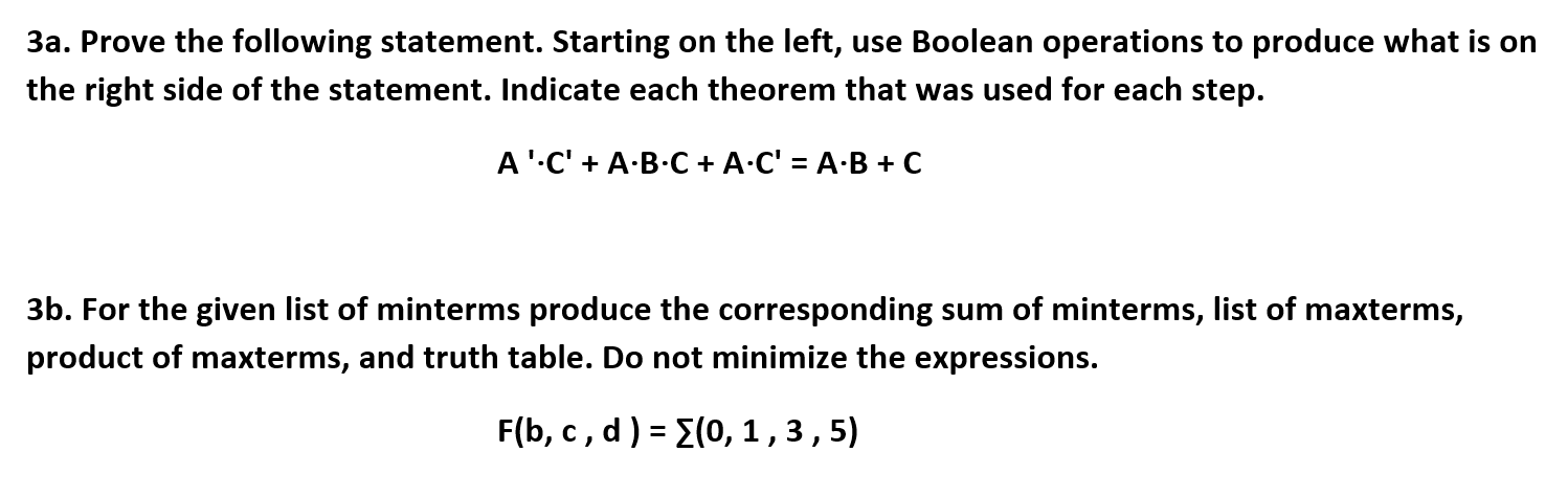Solved 3a. Prove the following statement. Starting on the | Chegg.com
