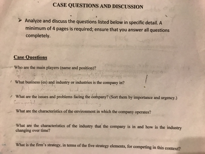 Solved CASE QUESTIONS AND DISCUSSION > Analyze and discuss | Chegg.com