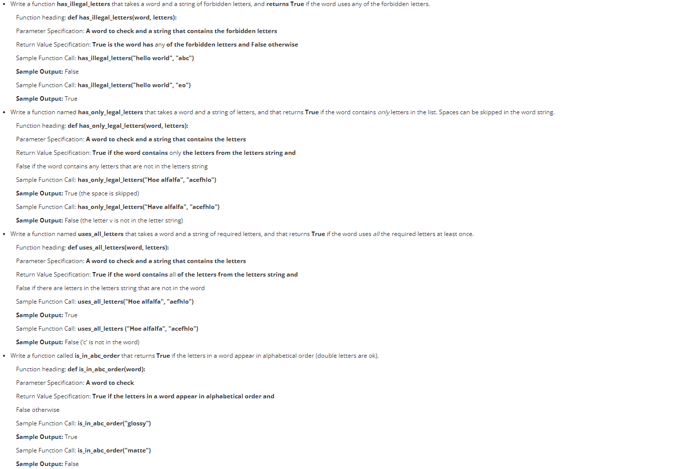 Solved - Write a function has_illegal_letters that takes a | Chegg.com