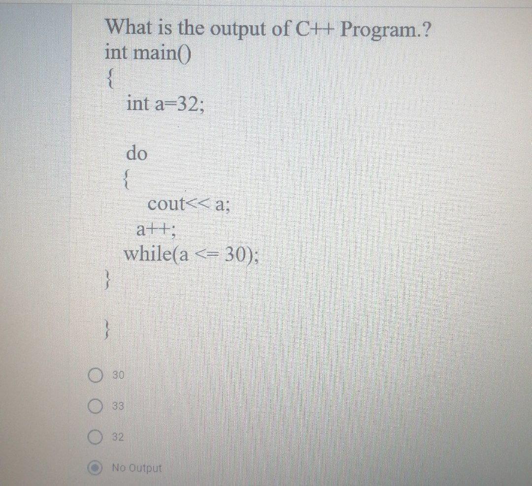 Solved What is the output of C# Program.? int main() { int | Chegg.com