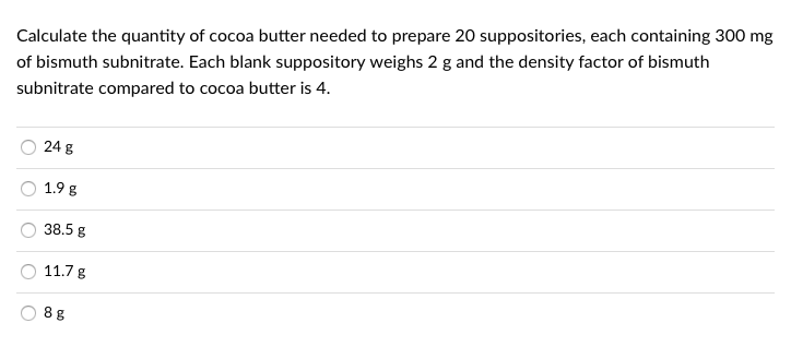 Solved Calculate the quantity of cocoa butter needed to | Chegg.com