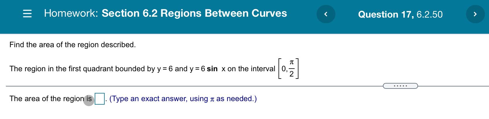 Solved III Homework: Section 6.2 Regions Between Curves | Chegg.com