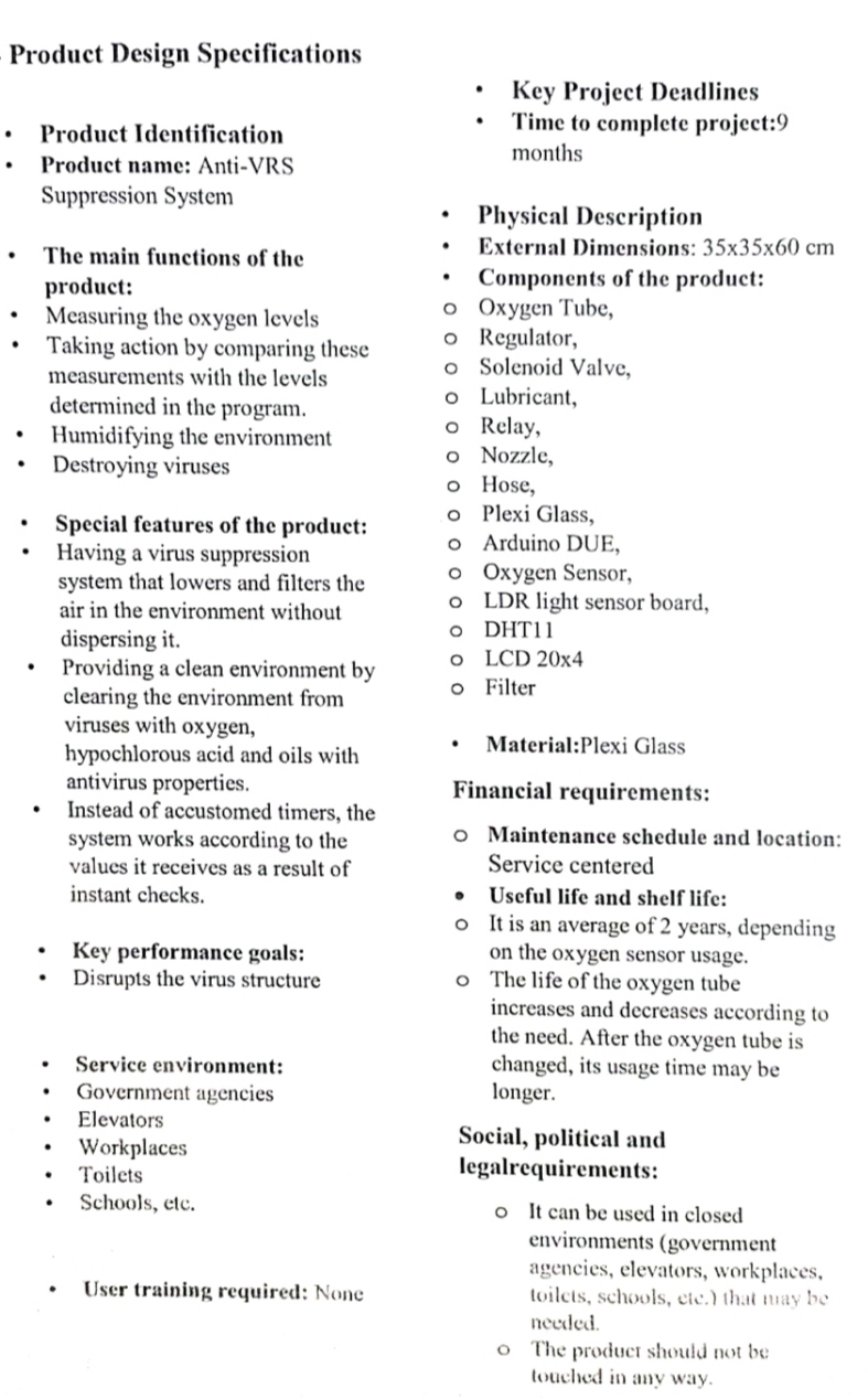 Solved The product design features table of an example | Chegg.com