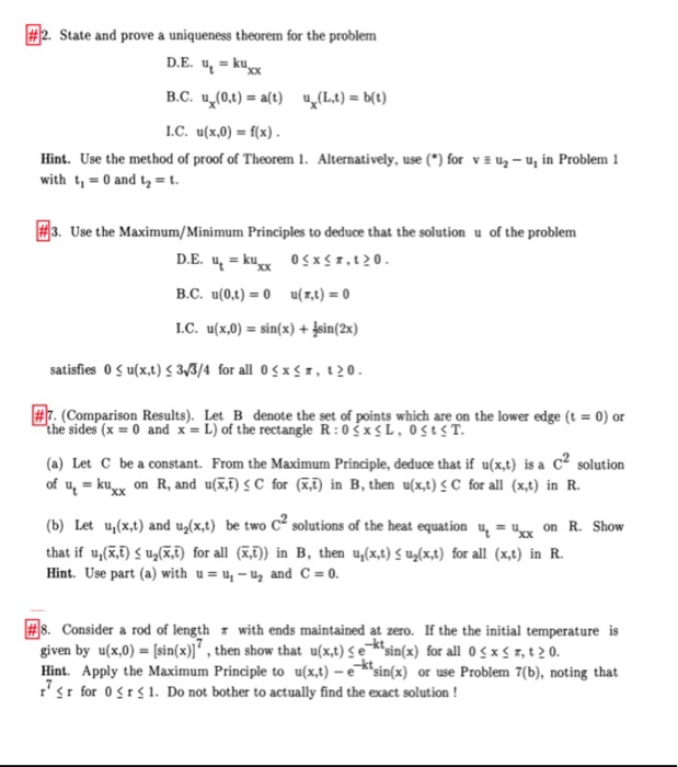 Solved 2. State and prove a uniqueness theorem for the | Chegg.com