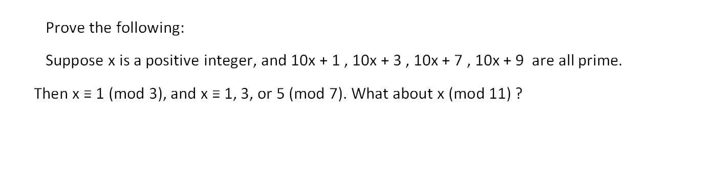 Solved Prove the following: Suppose x is a positive integer, | Chegg.com
