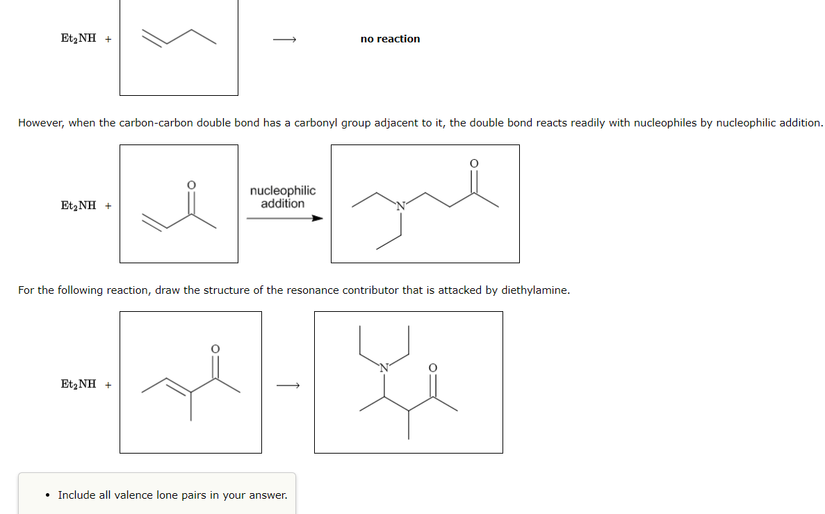 Solved Et2NH no reaction However, when the carbon-carbon | Chegg.com