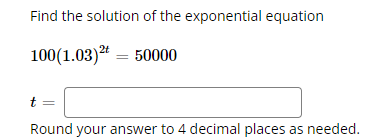Solved Find the solution of the exponential | Chegg.com