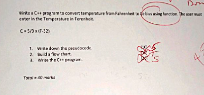Solved Write a C+t program to convert temperature from | Chegg.com