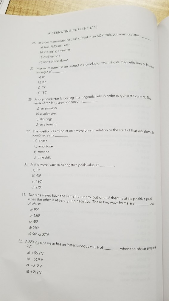 Solved ALTERNATING CURRENT (AC) circuit, you must use a(n) | Chegg.com