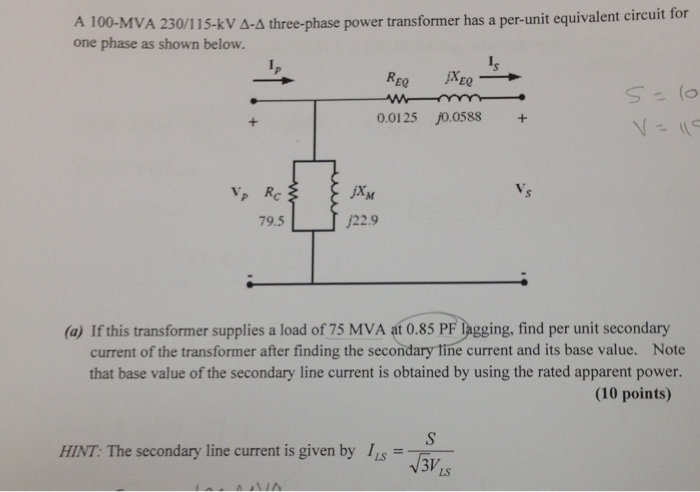 Solved A 100 MVA 230/115-kva-Δ three-phase power transformer | Chegg.com