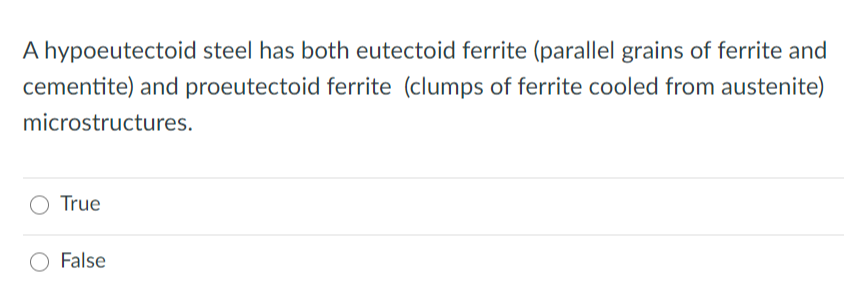 Solved A hypoeutectoid microstructure in steel means there | Chegg.com