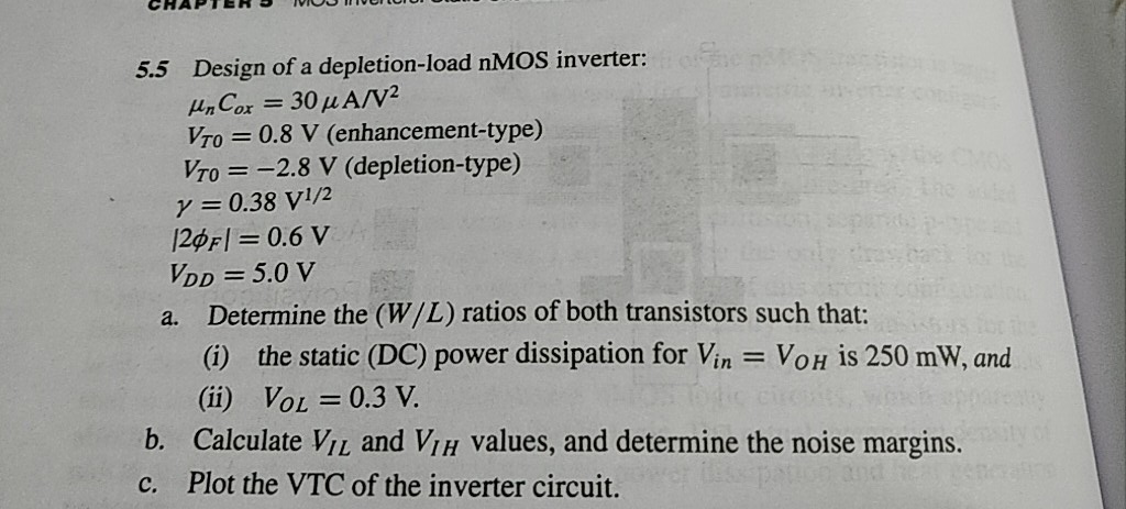 Solved CHAPTER IvIOS Design of a depletion-load nMOS | Chegg.com