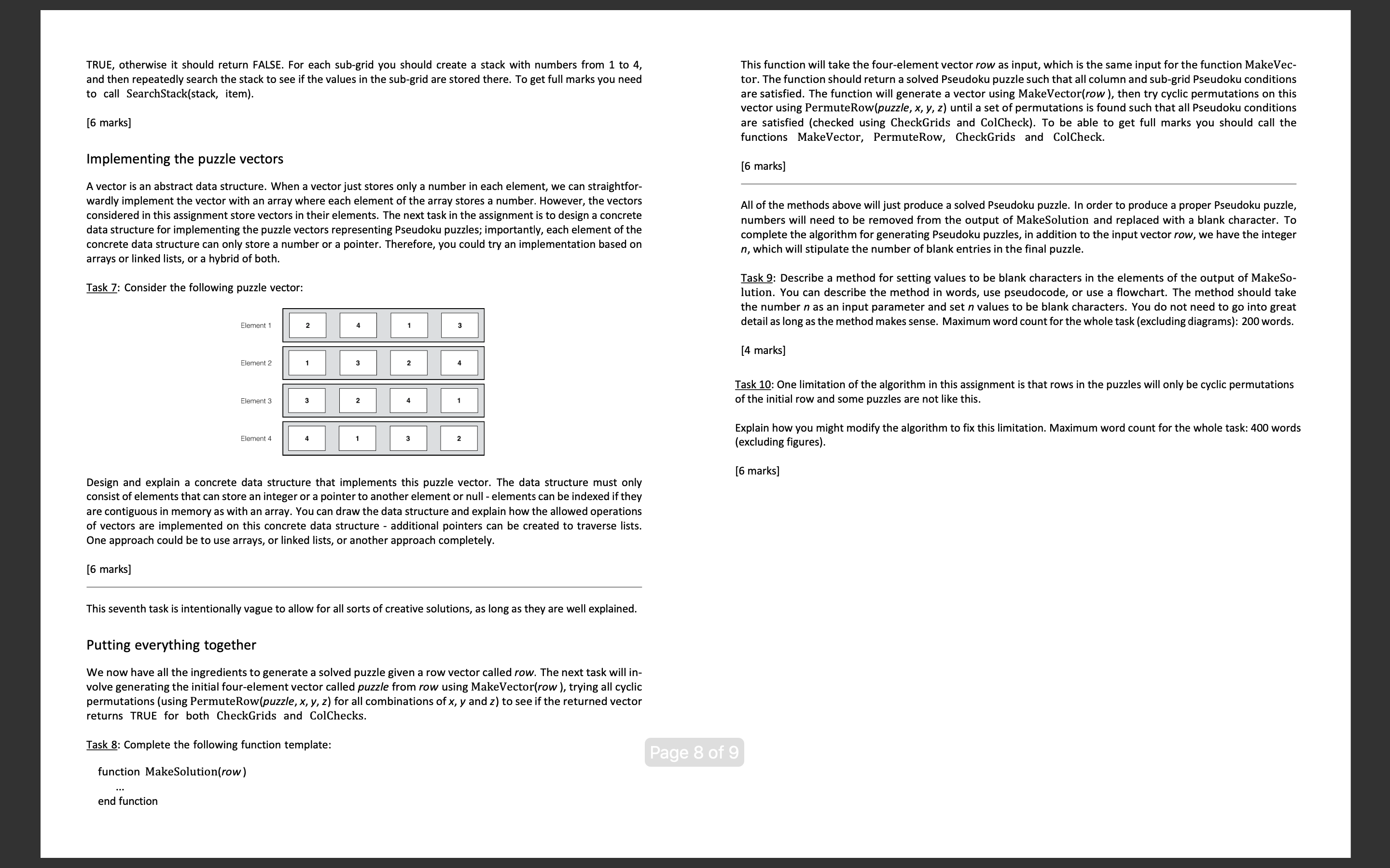 Solved The 10 Tasks In This Assignment Make Up The Sudoku 