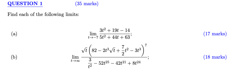 Solved Find each of the following limits: (a) | Chegg.com
