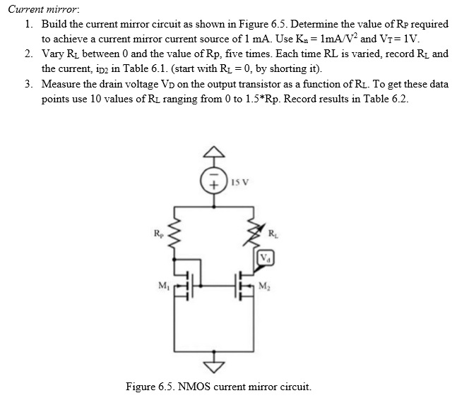 Current mirror: 1. Build the current mirror circuit | Chegg.com