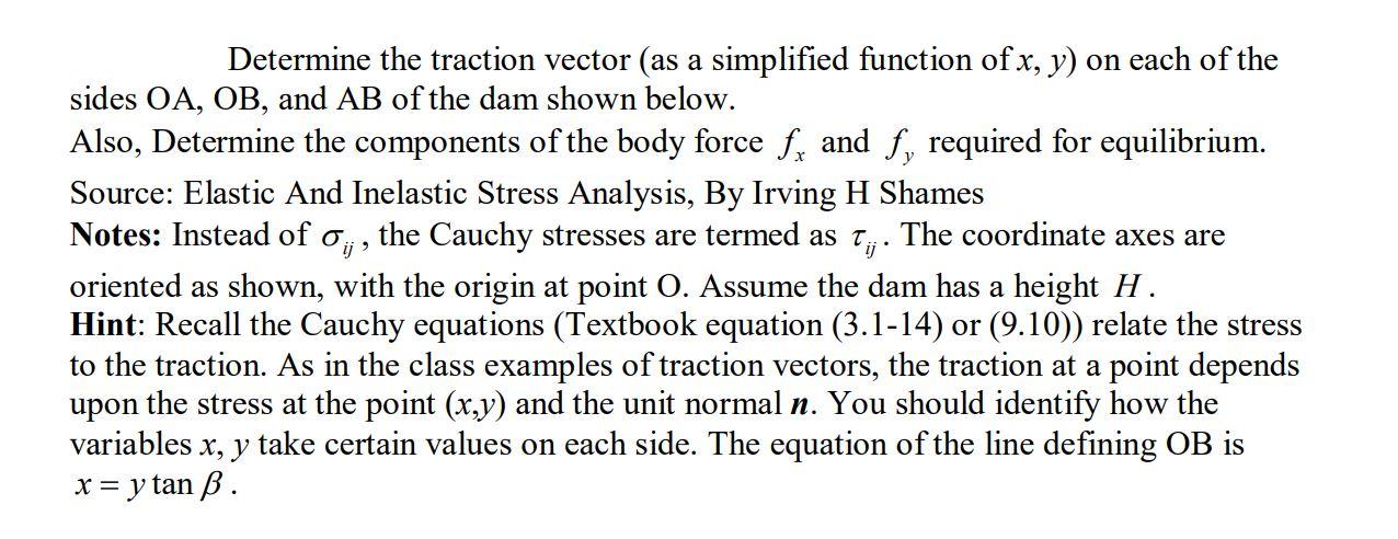 Determine the traction vector (as a simplified | Chegg.com