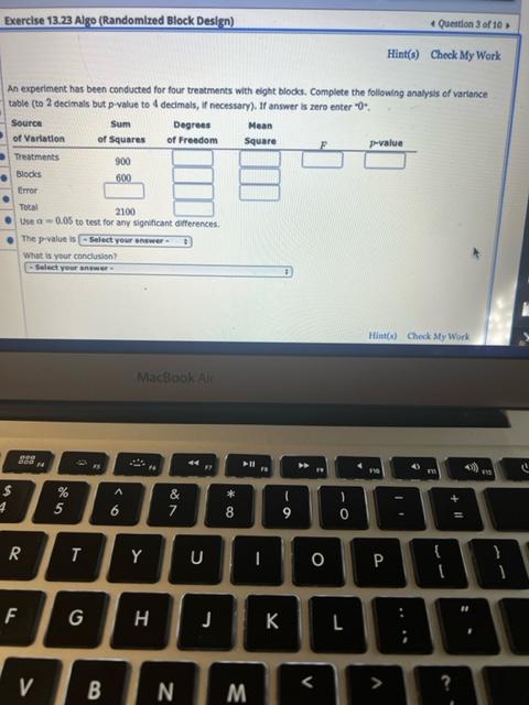 Solved Exercise 13.23 Algo (Randomized Block Design) An | Chegg.com