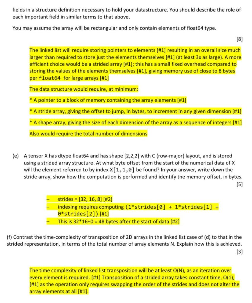 fields in a structure definition necessary to hold | Chegg.com