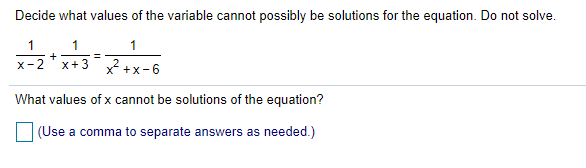 Solved Decide what values of the variable cannot possibly be | Chegg.com