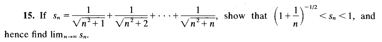 Solved -1/2 + 1 Vn? +n show that 1 1 15. If Sn = + Vn2 + 1 | Chegg.com