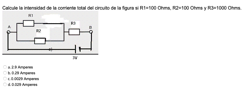 Solved Calcule la intensidad de la corriente total del | Chegg.com