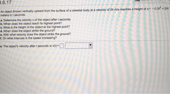 Solved An object thrown vertically upward from the surface | Chegg.com