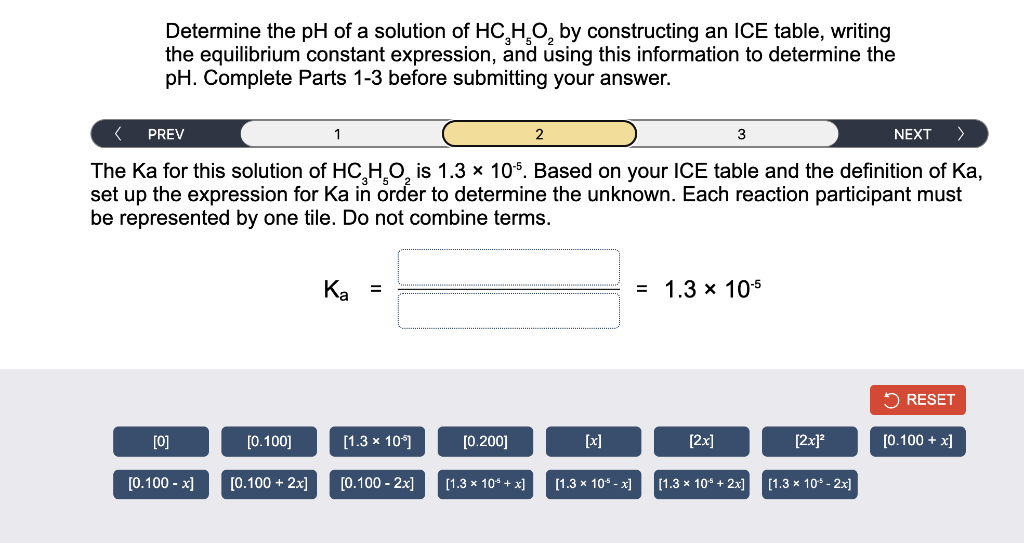 Solved Determine the pH of a solution of HC3H5O2 by | Chegg.com