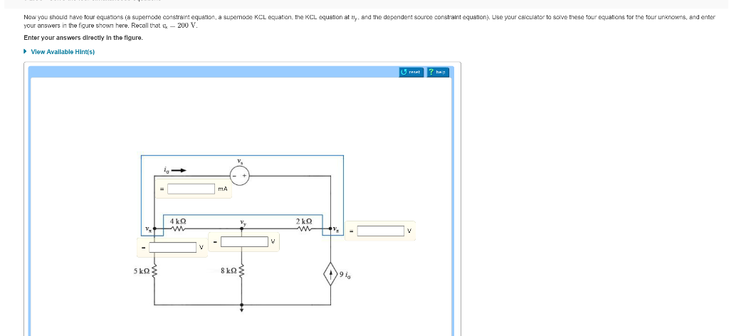 Solved Parti Write The Dependent Source Constraint Equation