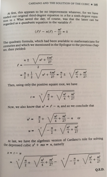 2. Prove Cardano's rule 2 (m 3 for solving the cubic | Chegg.com