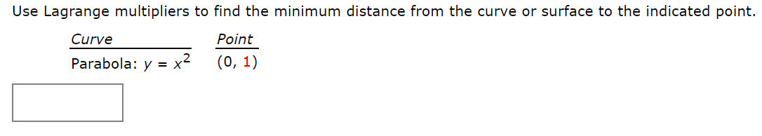 Solved Use Lagrange multipliers to find the minimum distance | Chegg.com