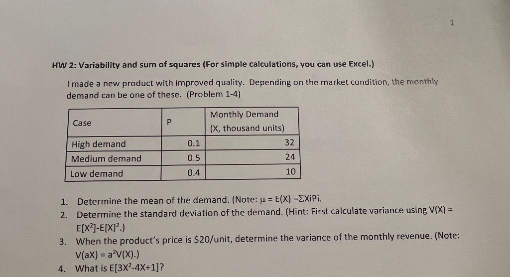 Solved HW 2: Variability and sum of squares (For simple | Chegg.com