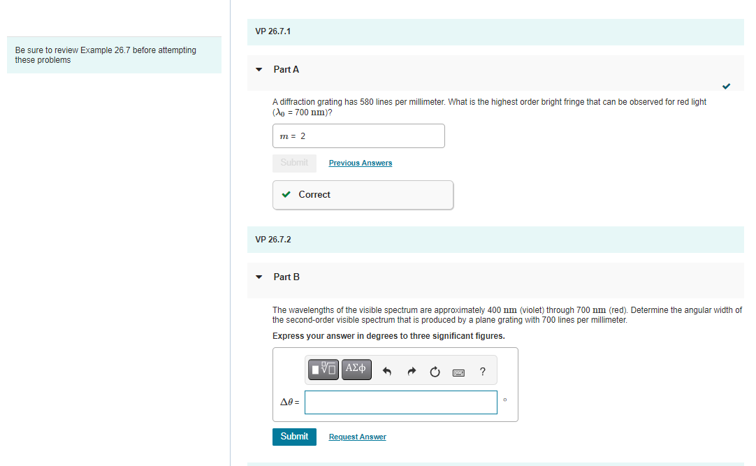Solved Solve problem B please! The wavelengths of the | Chegg.com