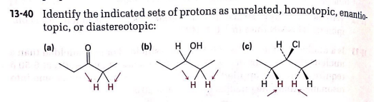 Solved 13-40 Identify the indicated sets of protons as | Chegg.com