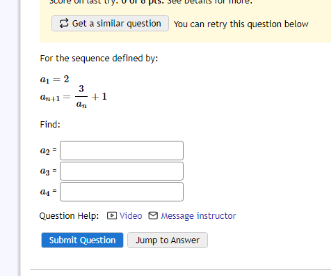 Solved You can retry this question below For the sequence | Chegg.com