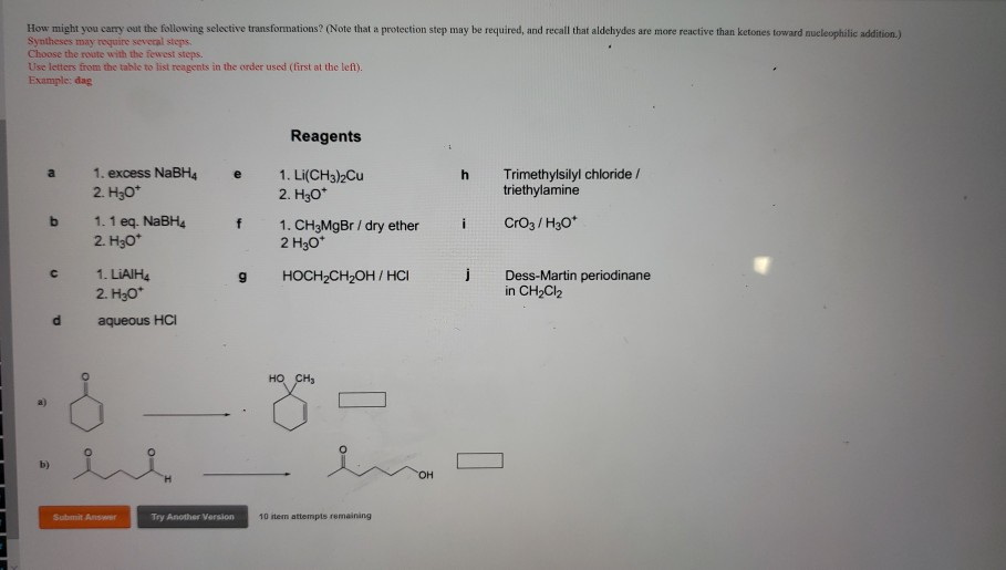 Solved How might you carry out the following selective | Chegg.com