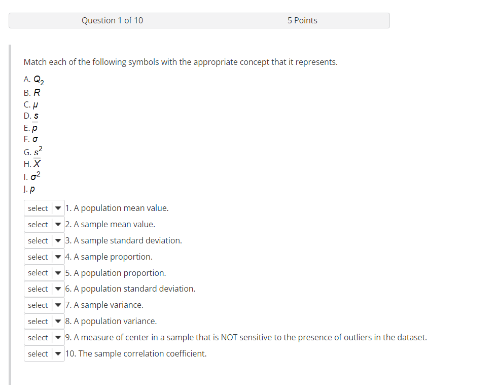 Solved Match each of the following symbols with the | Chegg.com